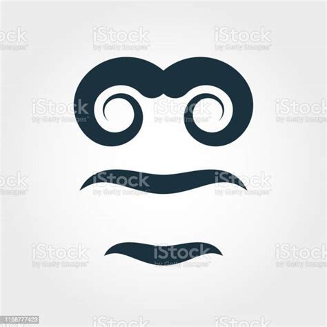 콧수염 소용돌이 벡터 아이콘 기호입니다 이발소 아이콘 컬렉션에서 창조적 인 기호 컴퓨터 및 모바일용 채워진 플랫 콧수염 소용돌이 다운 아이콘 로고에 대한 스톡 벡터 아트 및