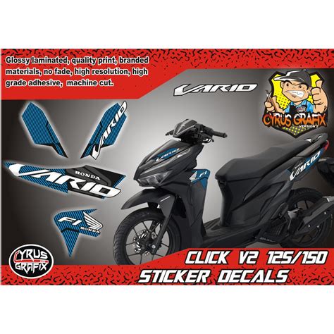 HONDA CLICK VARIO 125 150 STOCK DECALS Shopee Philippines
