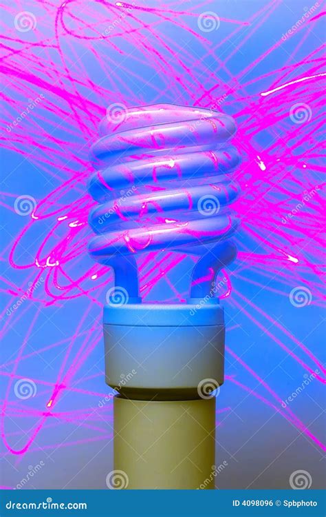 Compact Fluorescent Energy Saving Light Bulb Front Stock Photo Image