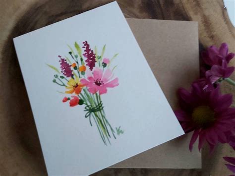 Set Of 3 Original Hand Painted Watercolor Floral Pink Wild Etsy