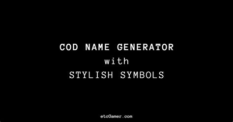 Cod Name Generator