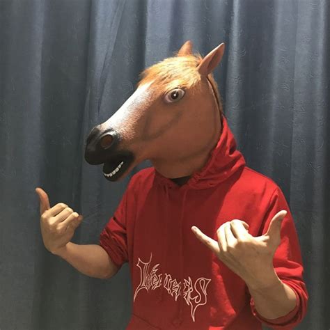 【百思絨】萬聖節服裝cos搞笑動物面具頭套犬馬君馬頭面具抖音搞怪馬頭套面具表演道具 蝦皮購物