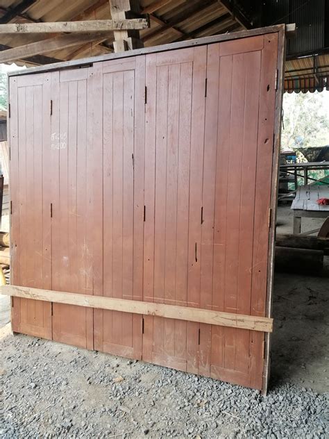 ประตูบานเฟี้ยมสายฝนไม้สัก ทั้งบานและวงกบ ชุด5บาน ขนาดกว้าง200x205cm มี2ชุด รื้อถอนจากบ้านหลัง