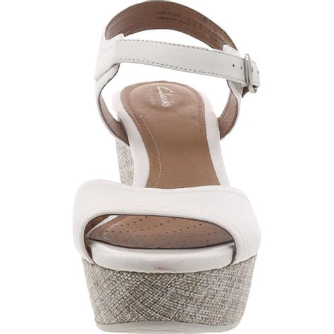 Clarks Nadene Lola Womens Leather Open Toe Wedge Sandals Shopsimon