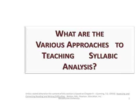 Ppt What Are The Various Approaches To Teaching Syllabic A Nalysis