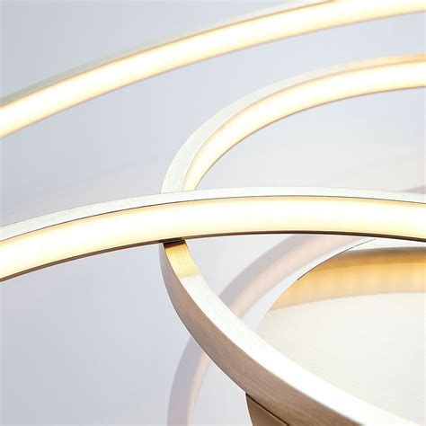 Lindby Joline Led Ceiling Lamp Ø 60 Cm Nickel Coloured Metal Lightsie