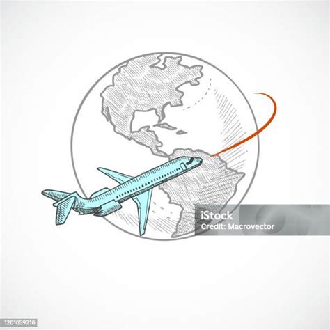 飛機圖示地球向量圖形及更多飛機圖片 飛機 地球儀 導航儀器 手 Istock