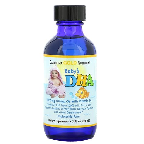 California Gold Nutrition 유아용 Dha 비타민d3 함유 오메가3 1050mg 59ml2fl Oz