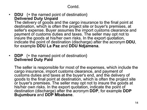 10 Inco Terms Explanation Clearly Presentation Ppt