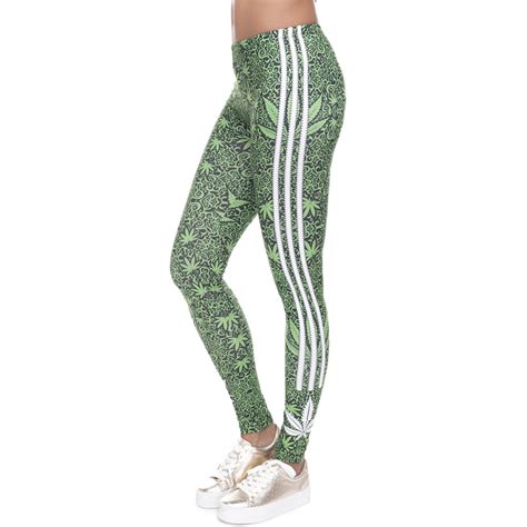 Dank Master Weed White Stripes Leggings