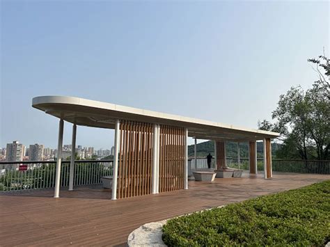 廊架 钢结构 仿木纹 花瓣网