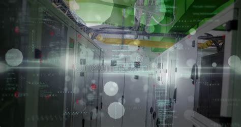 Animation Of Data Processing Symbols White Spots And Light Trails