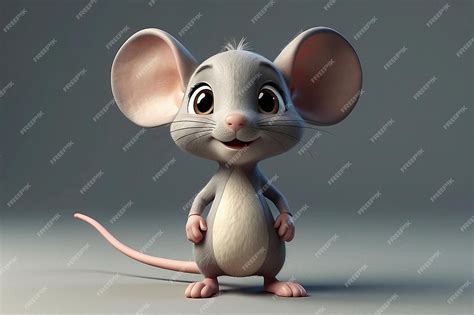 Mouse Character In Animation Style Adorable Cartoon Illustration