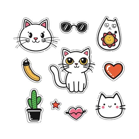 Premium Vector Vector Collection Of Cute Patch Stickers