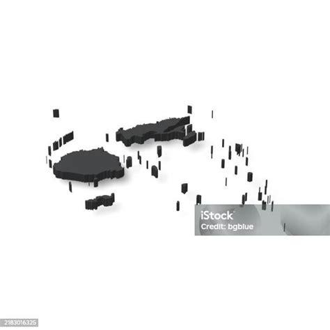 フィジー 白い背景に3d黒地図 3dのベクターアート素材や画像を多数ご用意 3d アイコン イラストレーション Istock