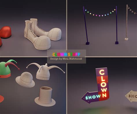 Artstation Clown Stuff Game Assets
