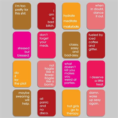 16 Bold And Cheeky Self Love Affirmation Cards For Women Fun And