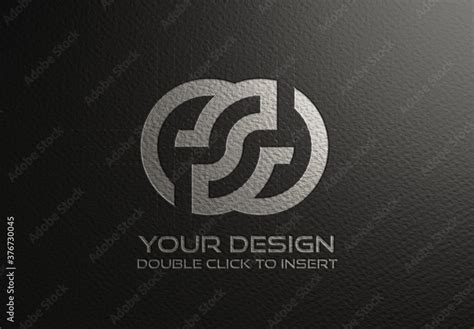 Debossed Logo Mockup On Paper Texture Stock Template Adobe Stock