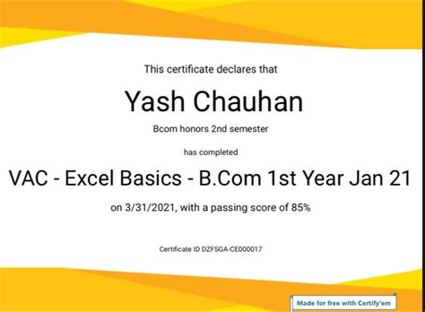 yash chauhan on linkedin glad to share my learning in excel is growing