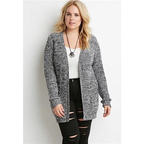 Forever 21 Plus Marled Rib Knit Cardigan Plus Size Fashion Plus Size