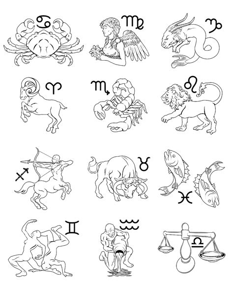 Signos Del Zodiaco Páginas Para Colorear Gratis Signos Del Zodiaco