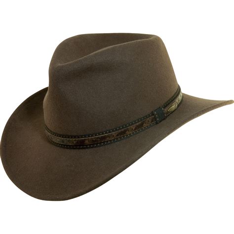 Dorfman Pacific Men S Wool Felt Outback Hat Khaki Model DF105