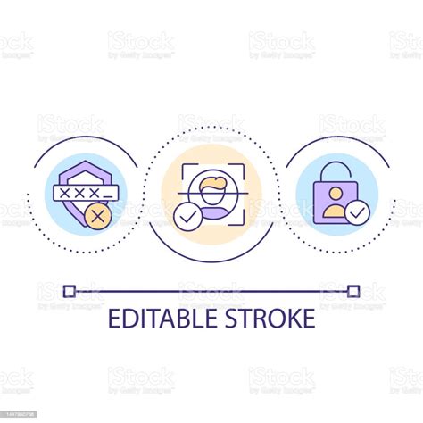 Biometric Authentication Loop Concept Icon Stock Illustration