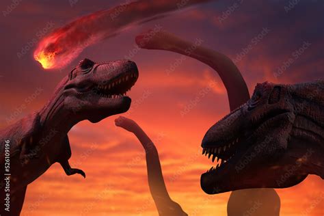 Extinction Of The Dinosaurs When A Large Asteroid Hits Earth Theme