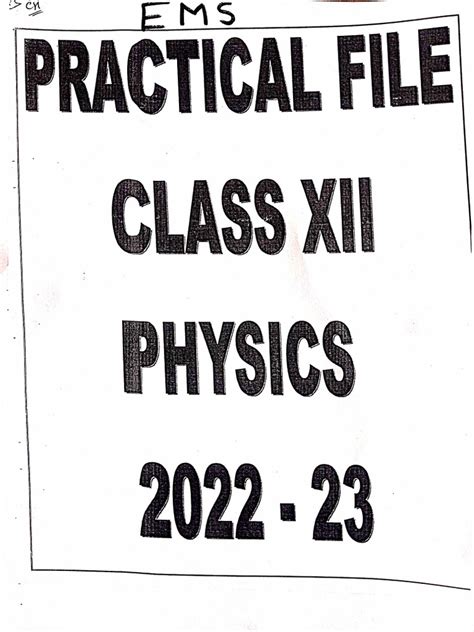 Physics Practical File Pdf