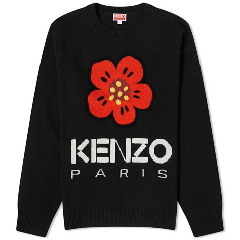 Kenzo Paris Men's Kenzo Boke Flower Crew Knit in Black Kenzo
