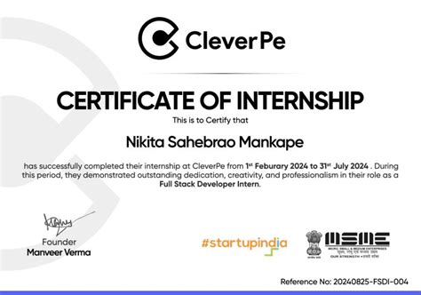 nikita mankape on linkedin learning fullstack internship 14 comments