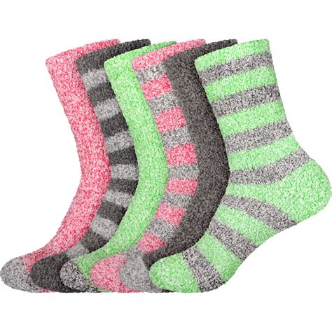 Bamboomn Womens Soft Fuzzy Warm Cozy Comfy Fuzzy Plush Cute Striped