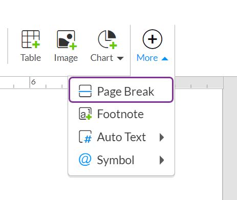 Page Breaks Support Center