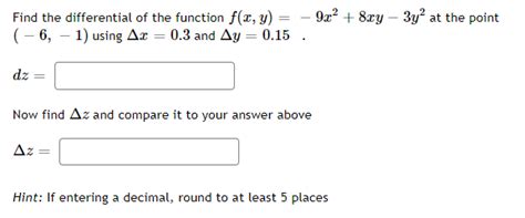 Solved Find The Differential Of The Function Chegg