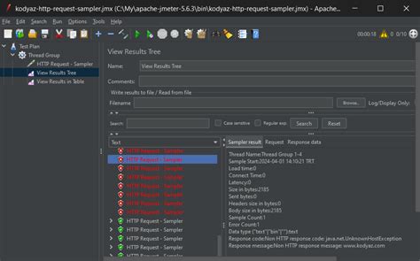 Jmeter Request Sampler Error