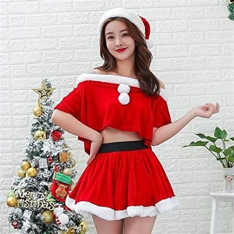 Santa Cosplay Santa Claus Skirt Hat Separate Christmas Santa Costume