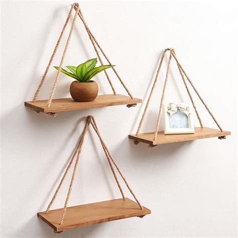 SAND MINE Set Of 3 Wood Wall Hanging Shelf Wood Floating Shelves