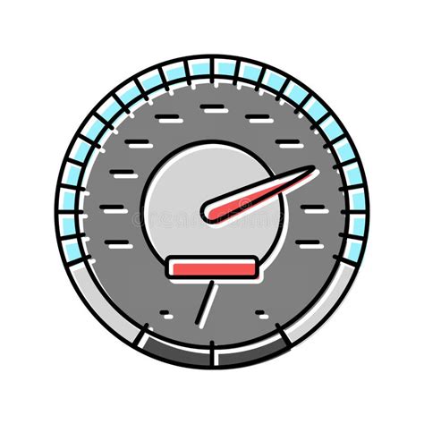 Speedometer Vehicle Speed Auto Color Icon Vector Illustration Stock