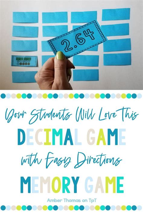 Decimals Matching Game Elementary Math Lessons Matching Games Math
