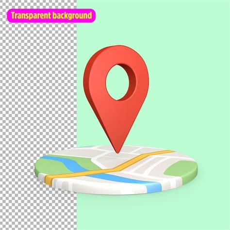 찾기 경로 표시 여행 목적지 네비게이터 3d 렌더링이 있는 빨간색 위치 핀 기호 아이콘 및 Gps 탐색 지도 도로 방향
