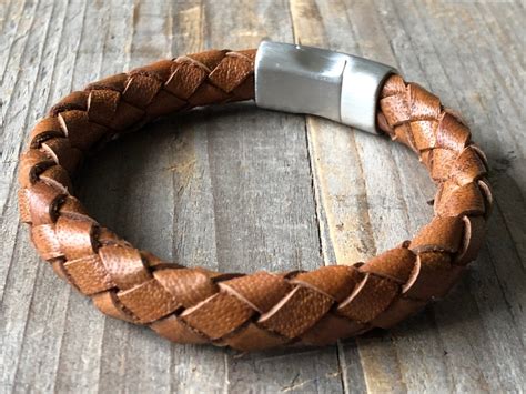 Leather Bracelet Braided Bracelet Brown Bracelet Leather Etsy