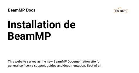 Installation De Beammp Beammp Docs