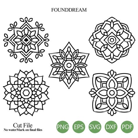 Mandalas Svg Cut File Mandala Clip Art Silhouette Cut File Mandala