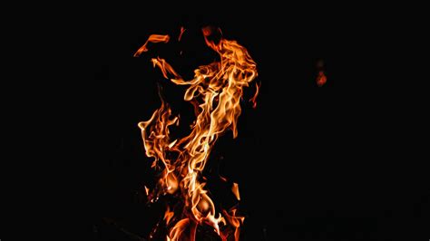 Fire Flame Dark Background 4k Hd Wallpaper
