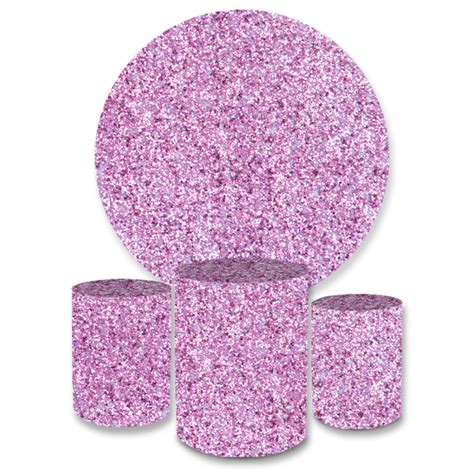 Kit Capa Painel Trio Cilindros Glitter Lilás Loja Bibi Painéis