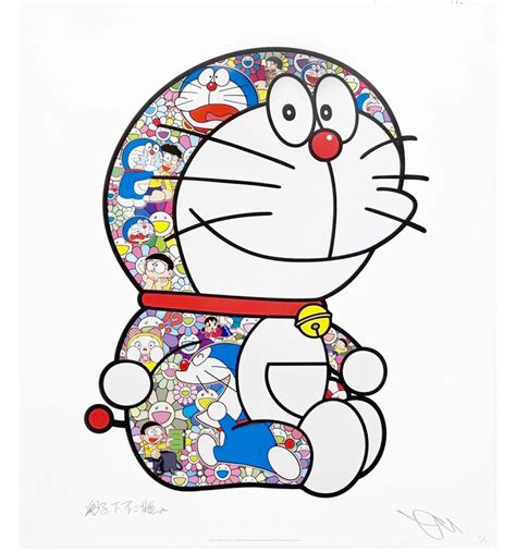 Takashi Murakami Sitting Doraemon Oi Nobita Kun Print Signed