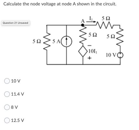 Solved Calculate The Node Voltage At Node A Shown In The Chegg Com