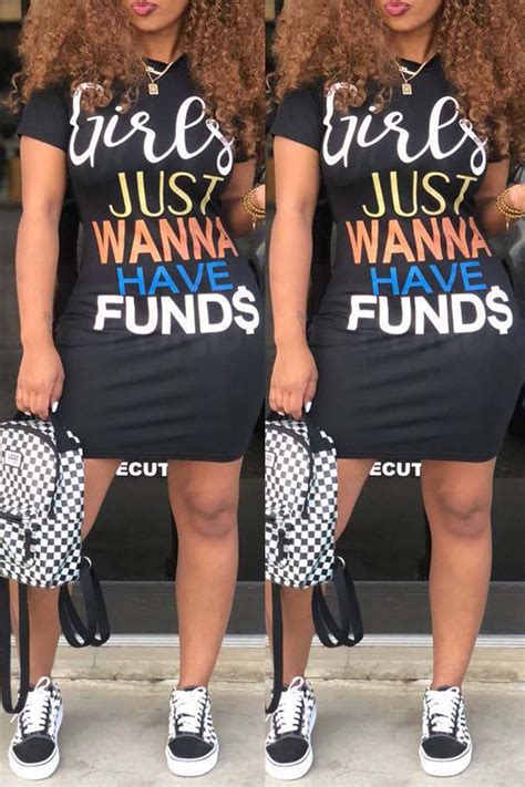 Wholesale Black Fashion Casual Letter Print Basic O Neck Short Sleeve