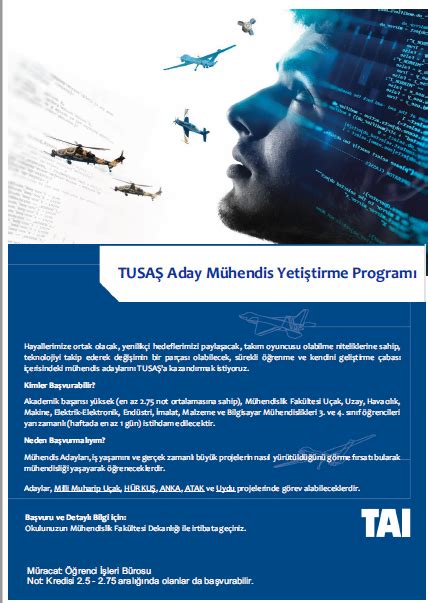 TusaŞ Aday Mühendis Yetiştirme Programı Bilgisayar Mühendisliği