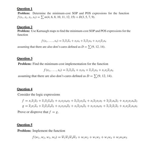 Solved Question 1 Problem Determine The Minimum Cost Sop